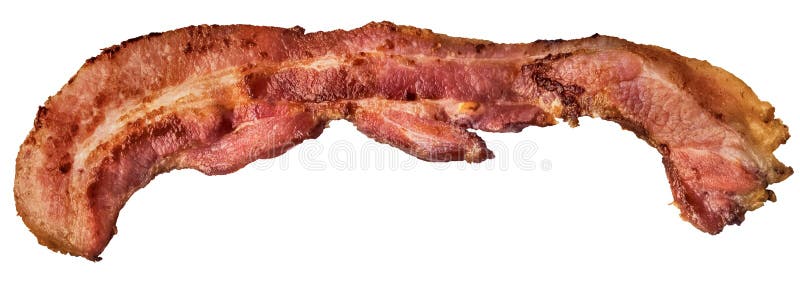 Fried Pork Bacon Rasher Isolated on White Background Stock Photo ...