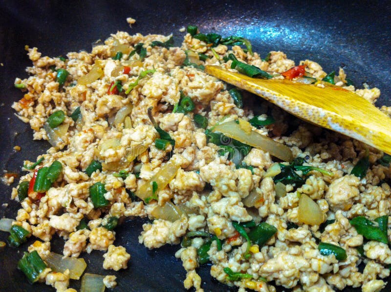 Thai food, kapao moo stock image. Image of healthy, pepper - 25556633