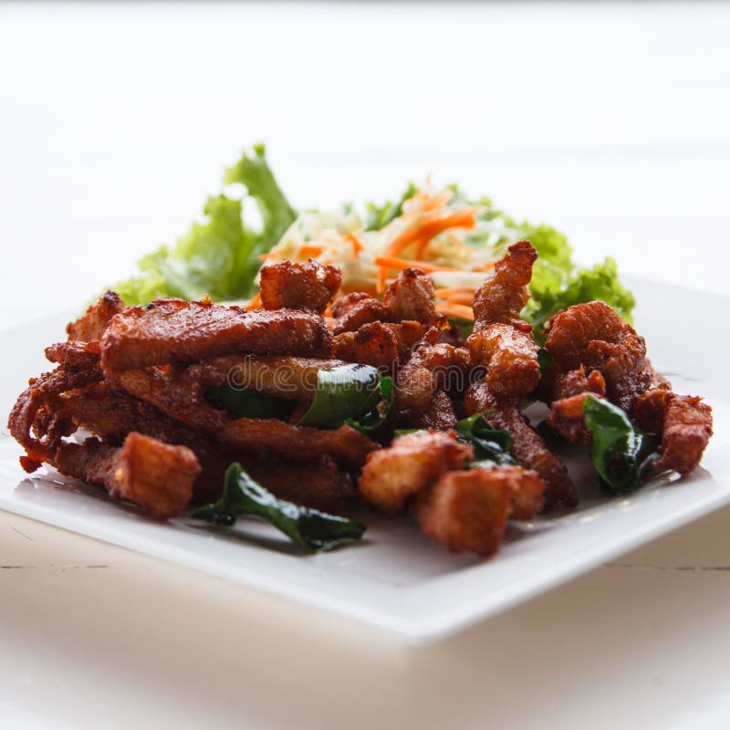 Fried pork stock image. Image of restaurant, menu, lifestyle - 34247465