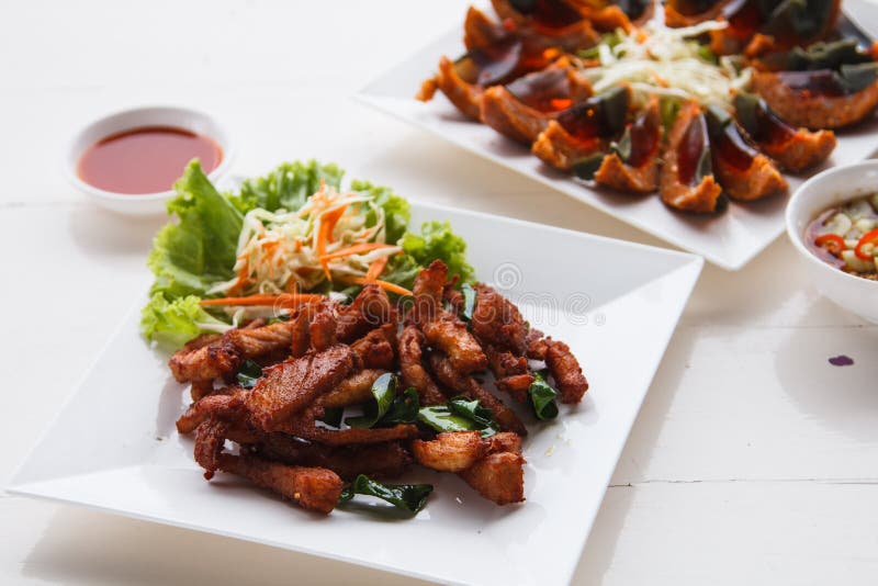 Fried pork stock photo. Image of dining, meat, asian - 34247496