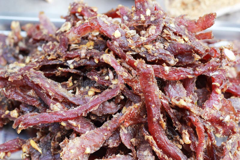 Fried Pork - Dry Pork in the Market Stock Photo - Image of lunch, brown ...