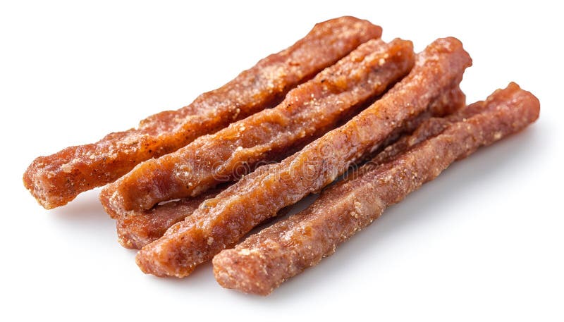 Fried Pork - Dry Pork Sticks on White Background Stock Photo - Image of ...
