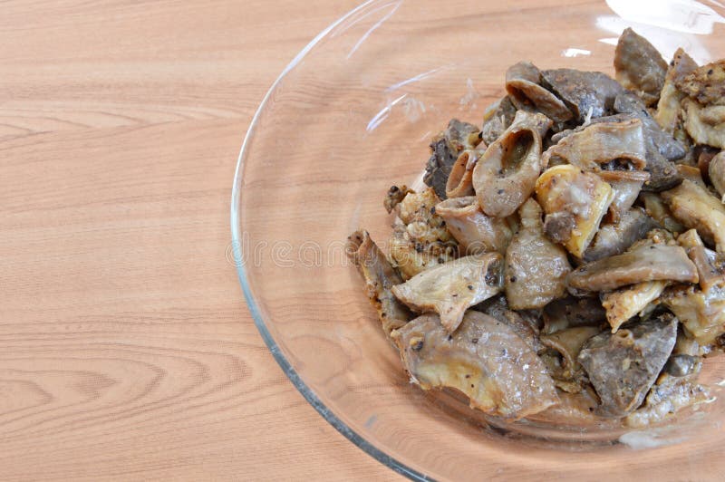 Fried Pork Entrails with Garlic Stock Photo - Image of food, entrails ...