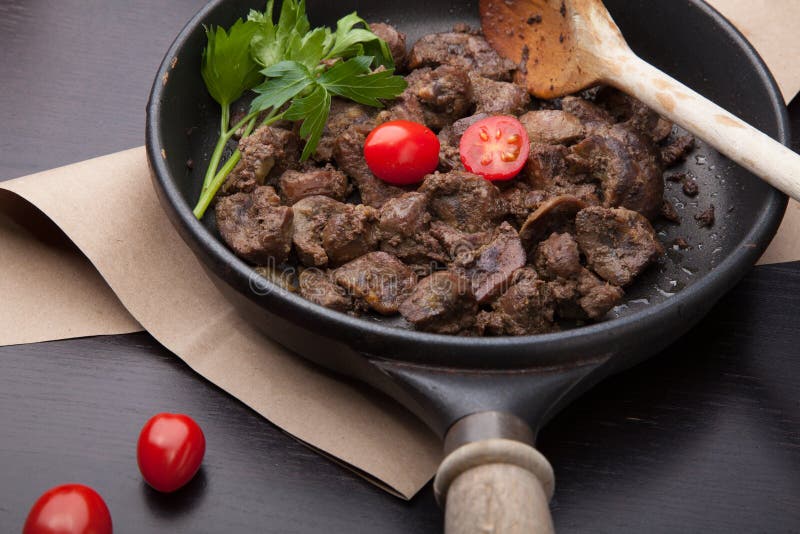 Fried pork kidneys stock image. Image of traditional - 85027693