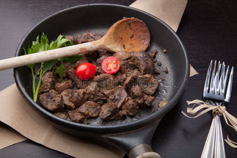 Fried pork kidneys stock photo. Image of traditional - 85027720