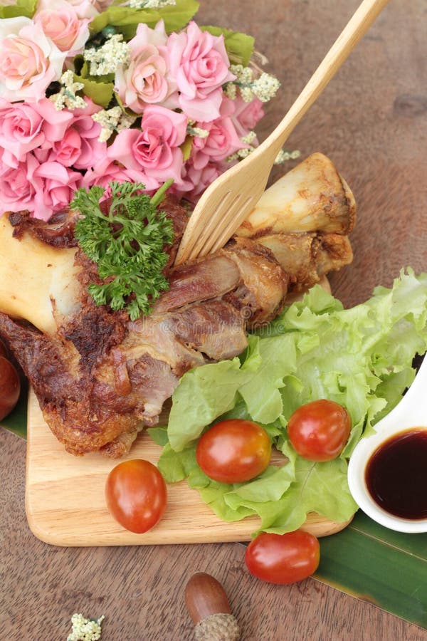 Fried Pork Knuckle is Traditional German Food. Stock Photo - Image of ...