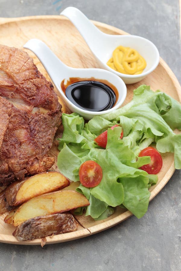 Fried Pork Knuckle is Traditional German Food. Stock Image - Image of ...