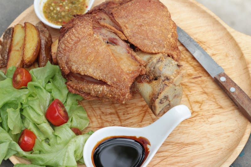 Fried Pork Knuckle is Traditional German Food. Stock Photo - Image of ...