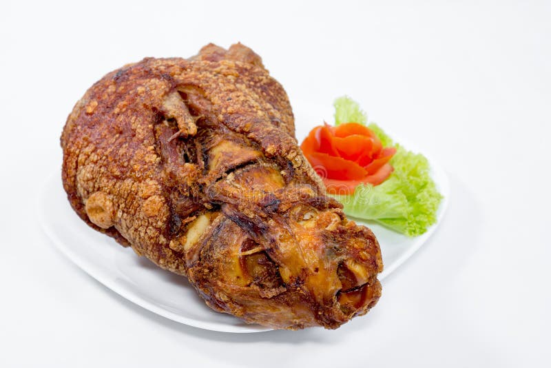 Fried Pork Leg Cooked on Background Stock Image - Image of cooking ...