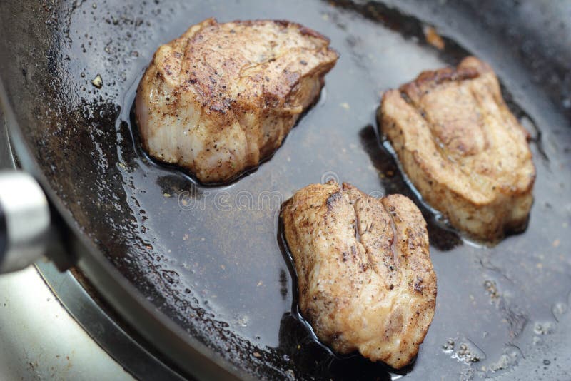 Fried pork. stock photo. Image of fried, food, pieces - 48774652