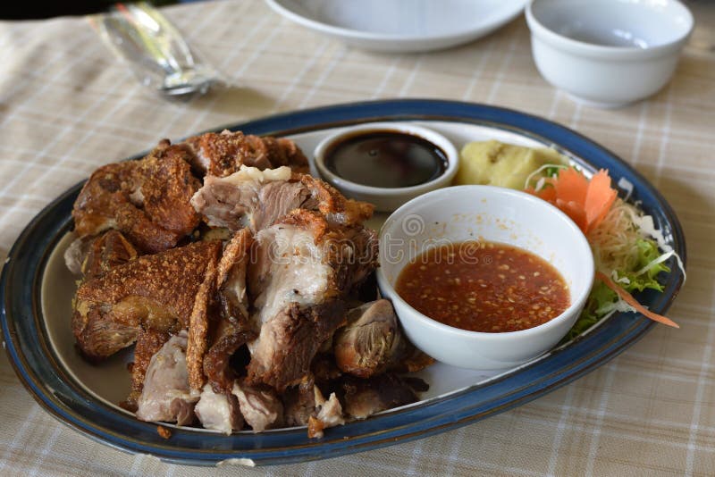 The fried pork set stock image. Image of pork, fried - 108808813