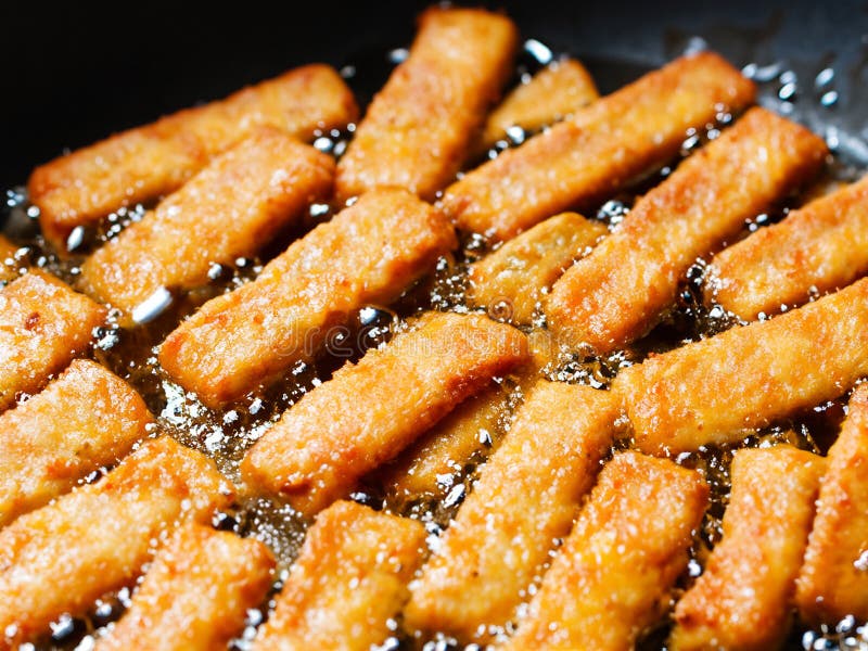 Fried Pork Sticks in the Pan Stock Photo - Image of cook, white: 303666822