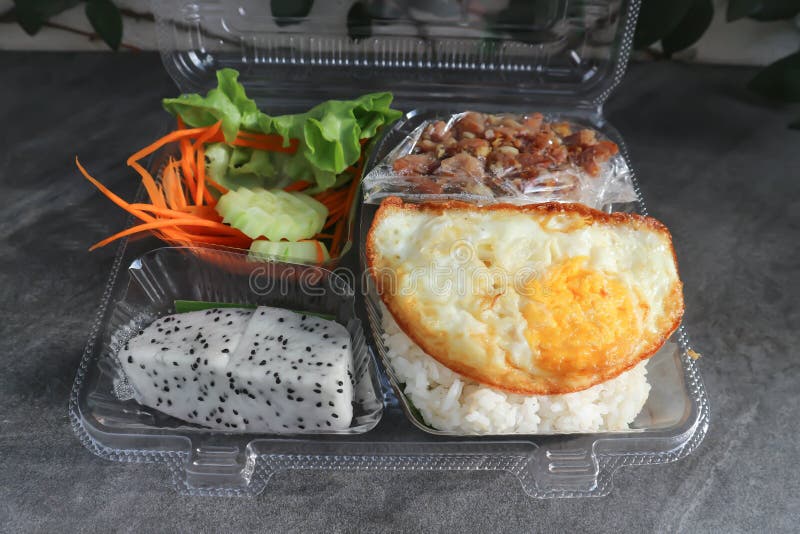 Fried Pork or Stir Fried Pork and Rice in the Box Stock Photo - Image ...