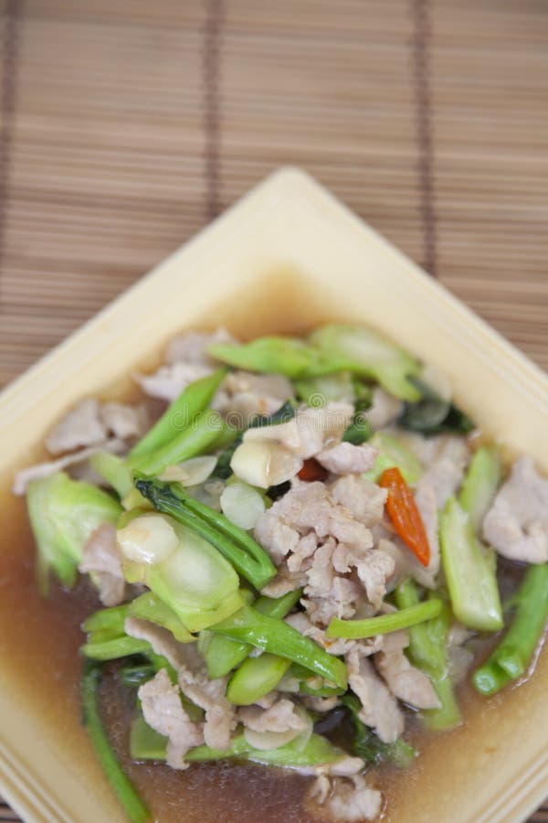 Fried Pork with Vegetable Oil Stock Photo - Image of meal, cook: 43836570