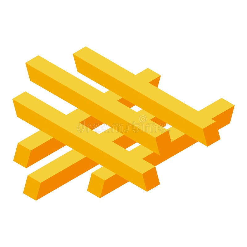 Fried Potato Icon, Isometric Style Stock Vector - Illustration of ...