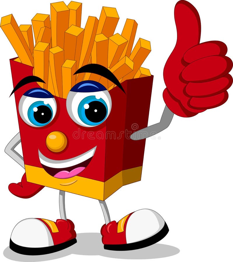Fried Potatoes Cartoon Thumb Up Stock Illustration - Illustration of ...