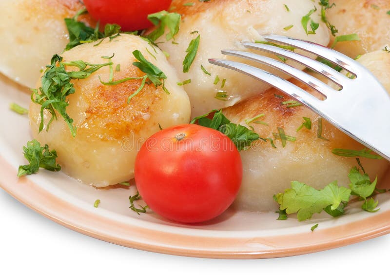 Fried Potatoes with Cherry Tomatoes Stock Photo - Image of healthy ...