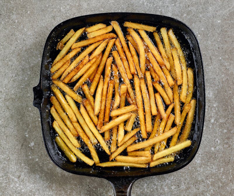 Fried Potatoes in Frying Pan Stock Photo - Image of fries, boiling ...