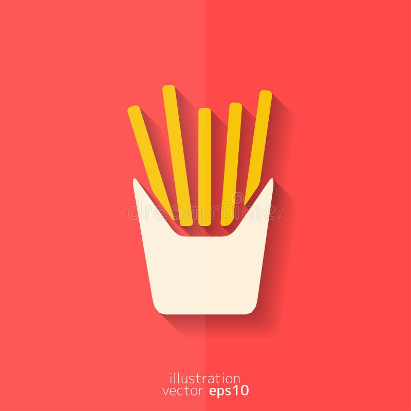 Fried Potatoes Icon. Flat Design. Stock Vector - Illustration of pack ...