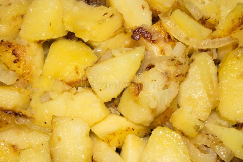 Background of Rustic Fried Potatoes.Russian Potatoes Stock Photo ...