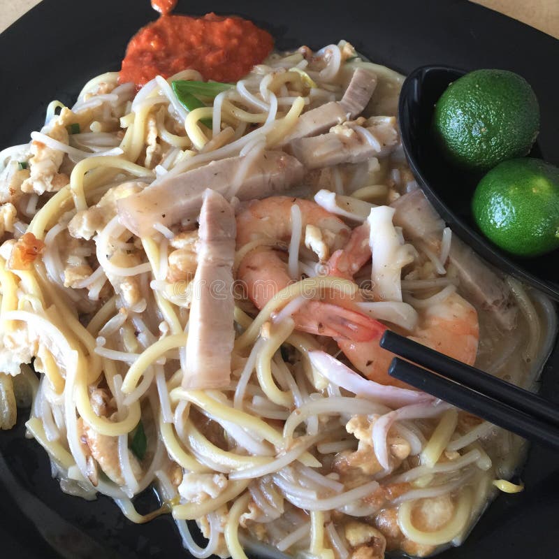 Fried Prawn Noodle stock photo. Image of lard, noodle - 70690774
