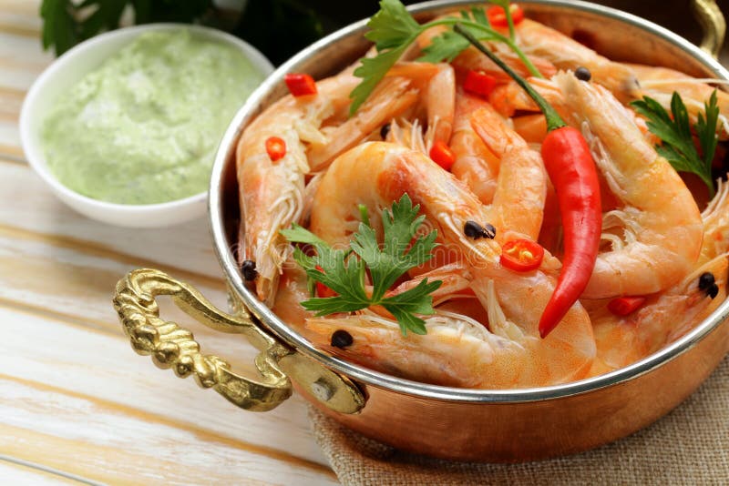 Tasty Sizzling Prawn stock photo. Image of homemade, prawn - 13634898