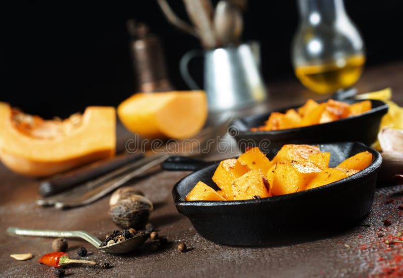 Fried pumpkin stock photo. Image of lunch, cooked, healthy - 212433376