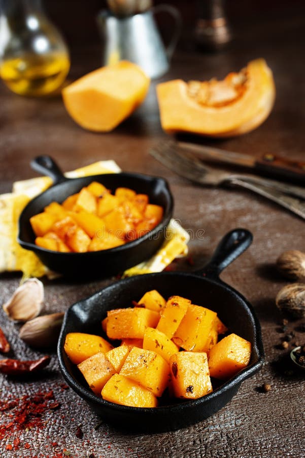 Fried pumpkin stock photo. Image of asian, healthy, orange - 212433384