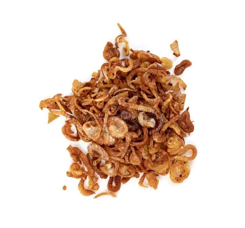 Fried Red Onions Isolated on White Background Stock Photo - Image of ...