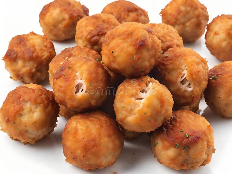 Fried Rice Ball with Pork Ball Stock Illustration - Illustration of ...
