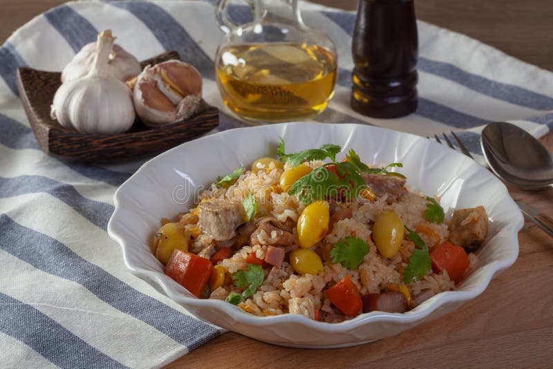 Fried Rice with Beans and Healthy Food Stock Photo - Image of cuisine ...