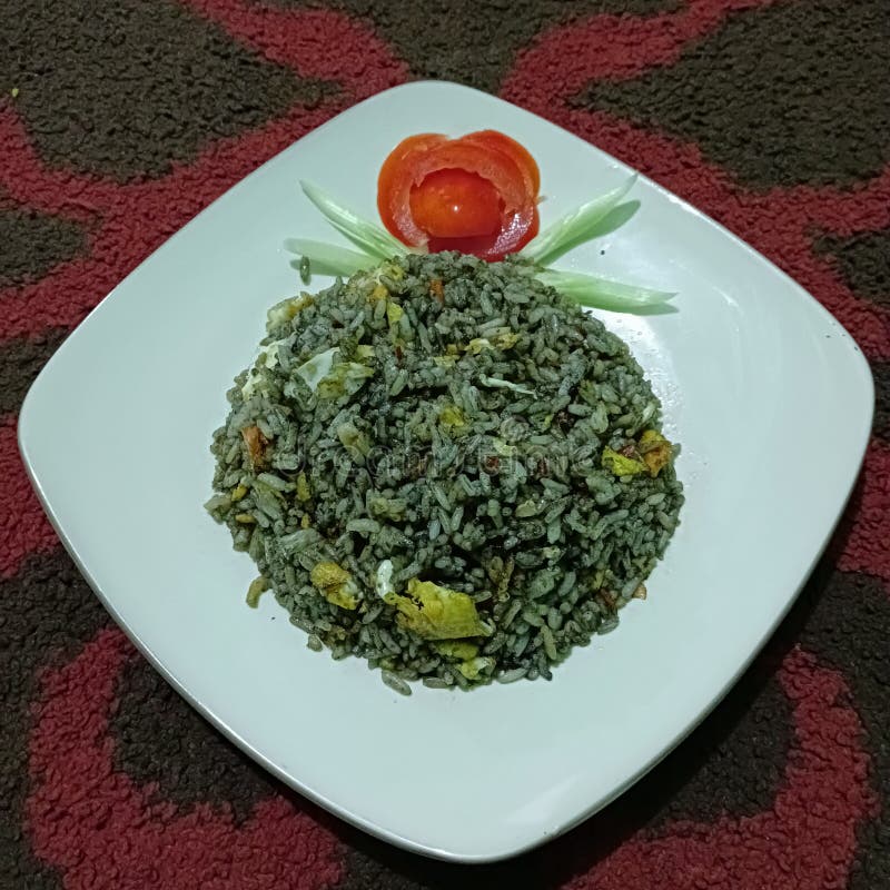 Fried Rice Blacken stock photo. Image of good, rice - 264888620