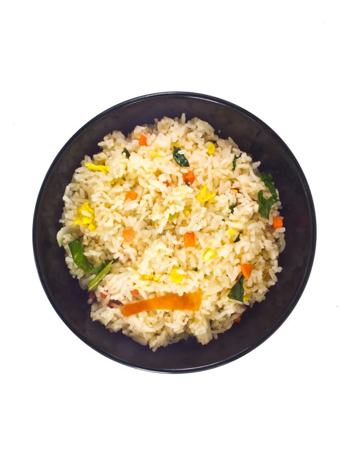 Fried Rice in Bowl Top View Stock Photo - Image of eating, fried: 23966430
