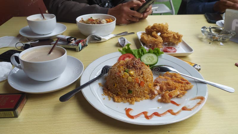 Fried Rice Breakfast Menu on the Table Stock Image - Image of drink ...