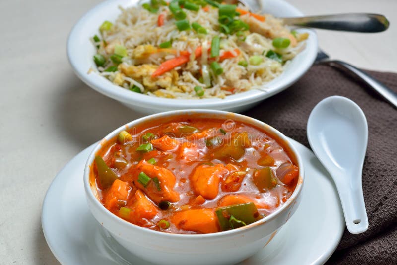 Fried Rice and Chicken Manchurian Stock Photo - Image of staple, rice ... Fried Rice and Chicken Manchurian Stock Photo - Image of staple, rice ...