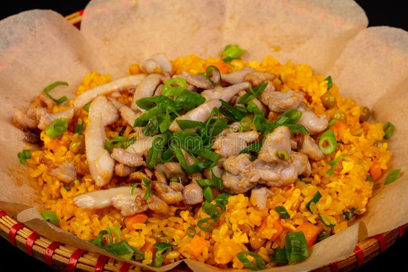 Fried rice with chicken stock photo. Image of tasty - 123341990
