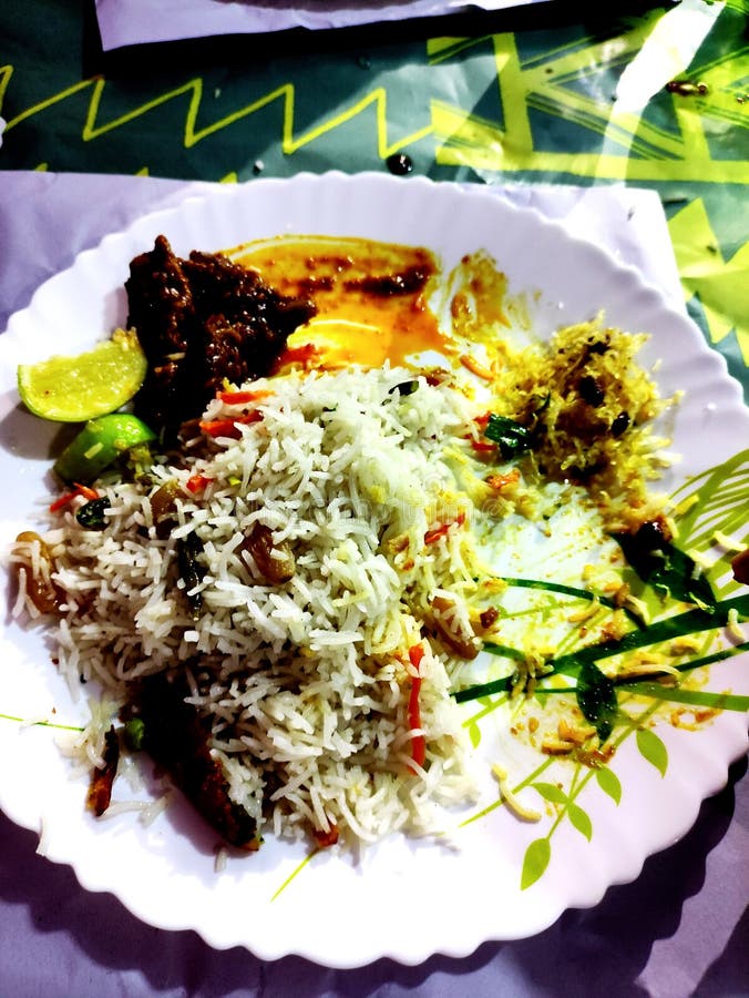 Fried Rice with Chilli Chicken Stock Image - Image of rice, vegetable ...