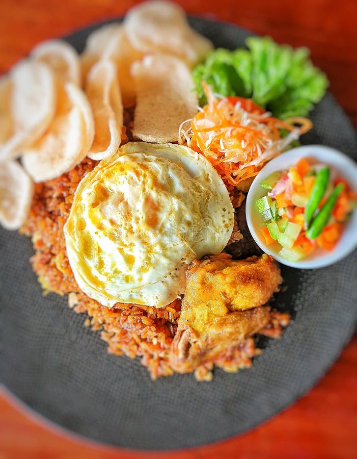 Fried Rice Complete with Side Dishes Stock Photo - Image of fried, rice ...