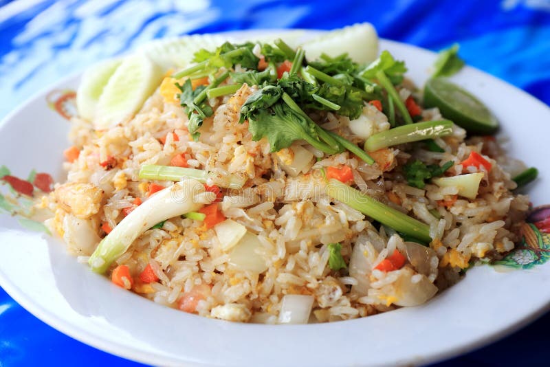 Fried rice with crab meat stock image. Image of rice - 39147563