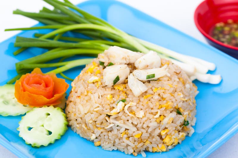 Fried rice with crab stock photo. Image of cooking, garnished - 54710754