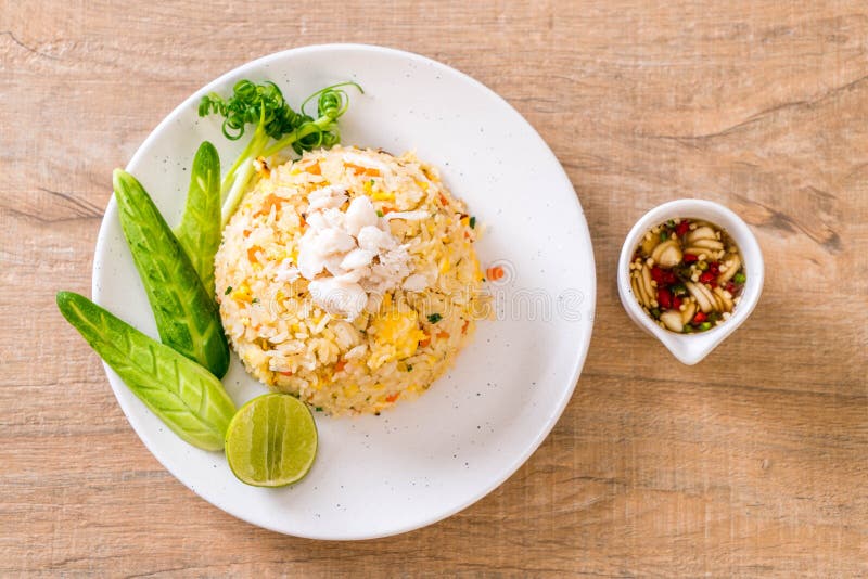 Fried rice with crab stock photo. Image of asian, healthy - 126302704