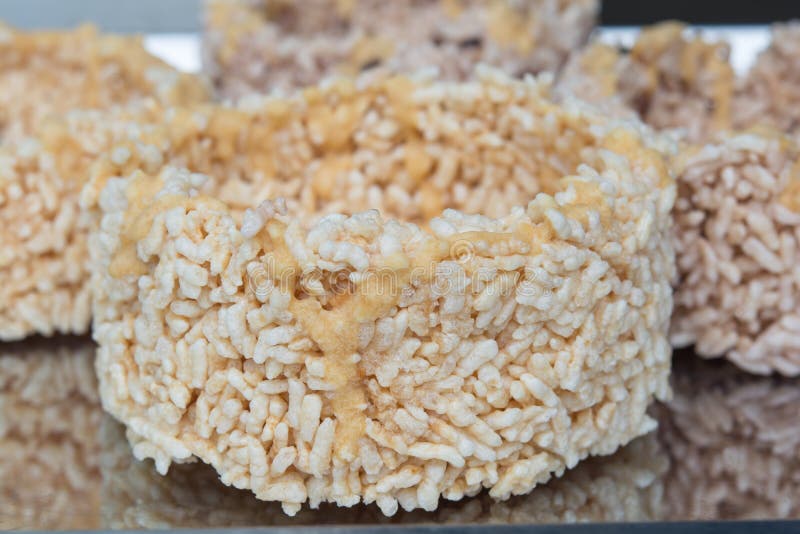 Crispy fried rice snack stock photo. Image of cakes - 125783384