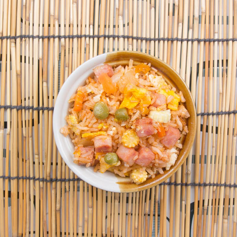 Fried rice in cup stock image. Image of baby, bean, food - 74685191