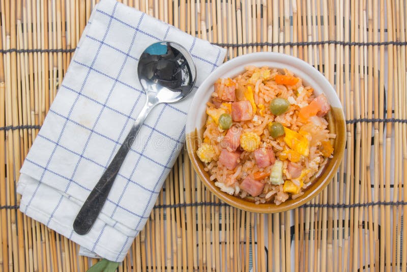 Fried Rice with Basil, Chili and Pork (Khao Pad Krapao Moo) Stock Image ...