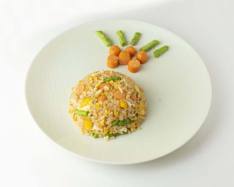 Fried Rice Egg Lentils Hot Dog. Stock Image - Image of heat, staple ...