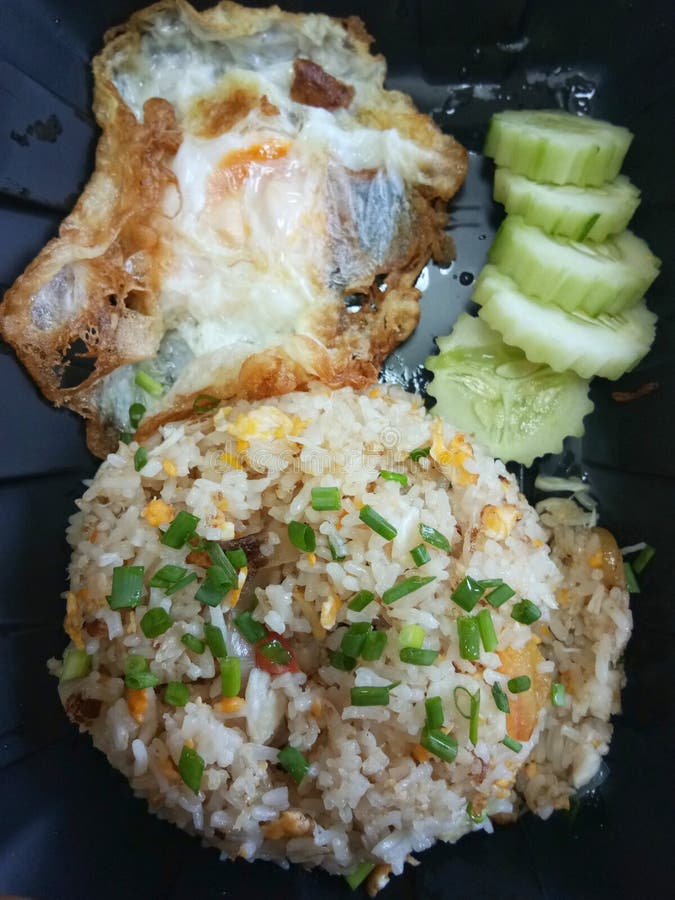 Fried Rice with fried egg stock image. Image of sliced - 111101149