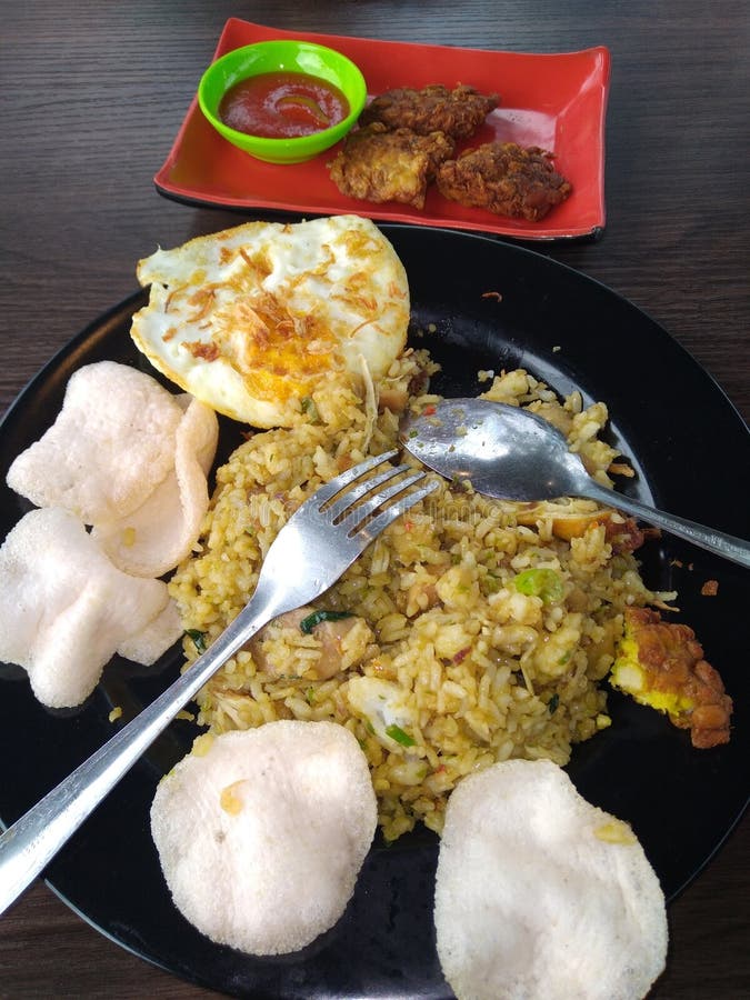 Fried Rice, the Famous Breakfast in Indonesia Stock Photo - Image of ...