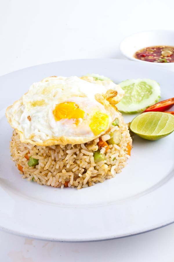 Fried Rice with Fried Egg2 stock photo. Image of meat - 21392632