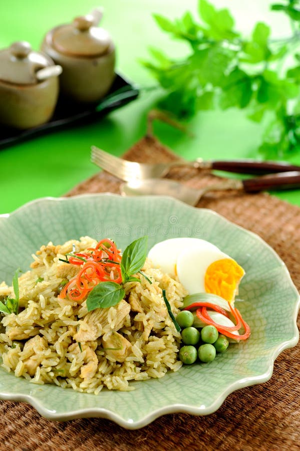Fried Rice with Green Curry Stock Image - Image of fried, food: 102334055