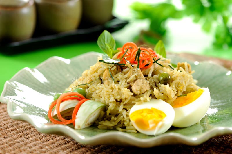 Fried Rice with Green Curry Stock Image - Image of green, fried: 102921861